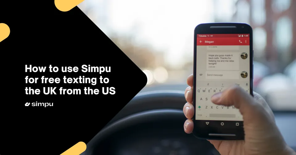 How to use Simpu for free texting to the UK from the US